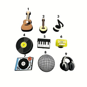 Guitar Croc Charm Record Player Croc Charm Headphone Jibbits Music Shoe ...