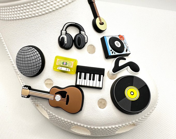 Guitar Croc Charm | Record Player Croc Charm | Headphone Jibbits ...