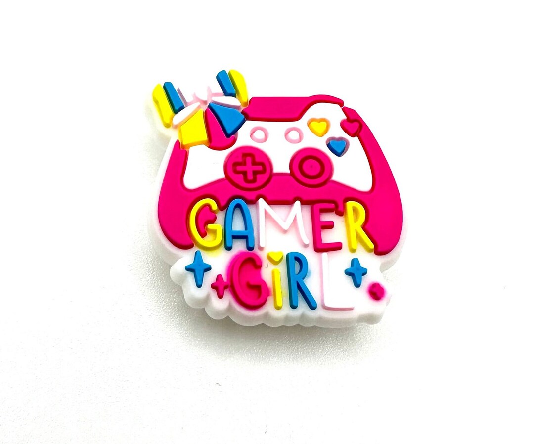 Gamer Girl Shoe Charm | Game Over Charm | Pink Video Game Controller ...