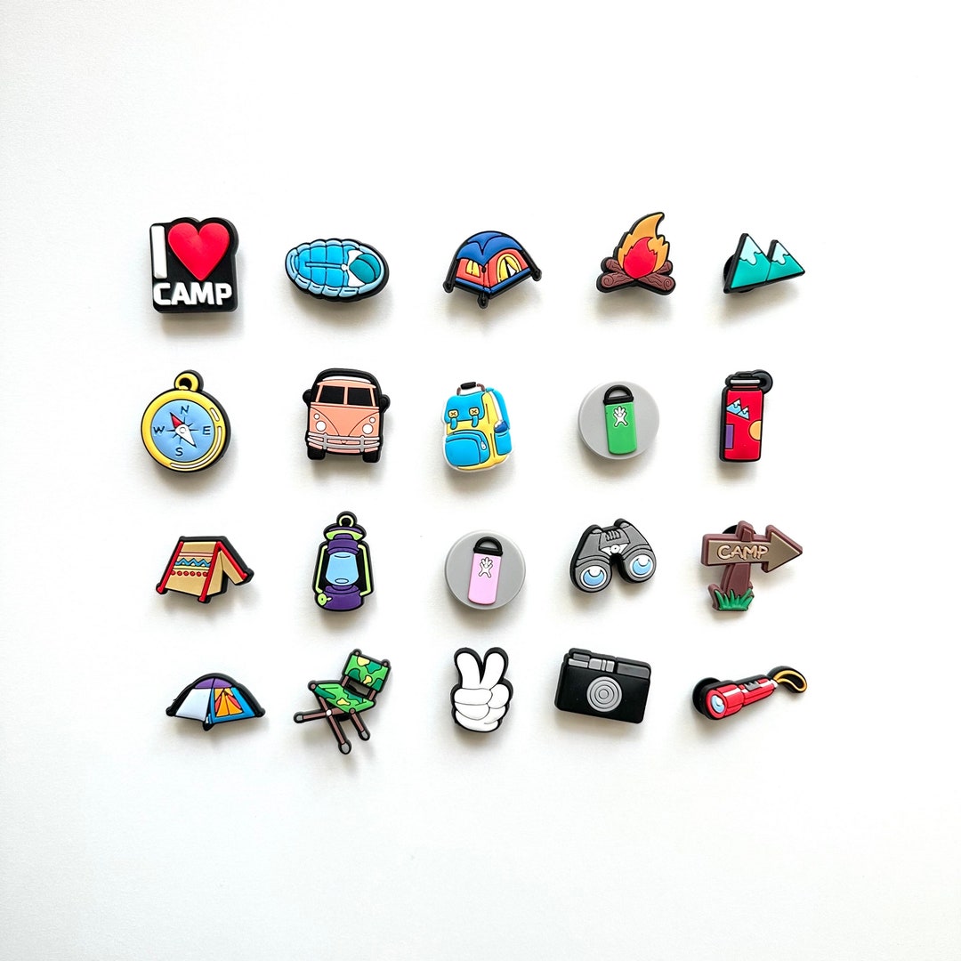 Camping Shoe Charms | Bonfire Charm | Tent Charm | I Love Camp | RV Van ...