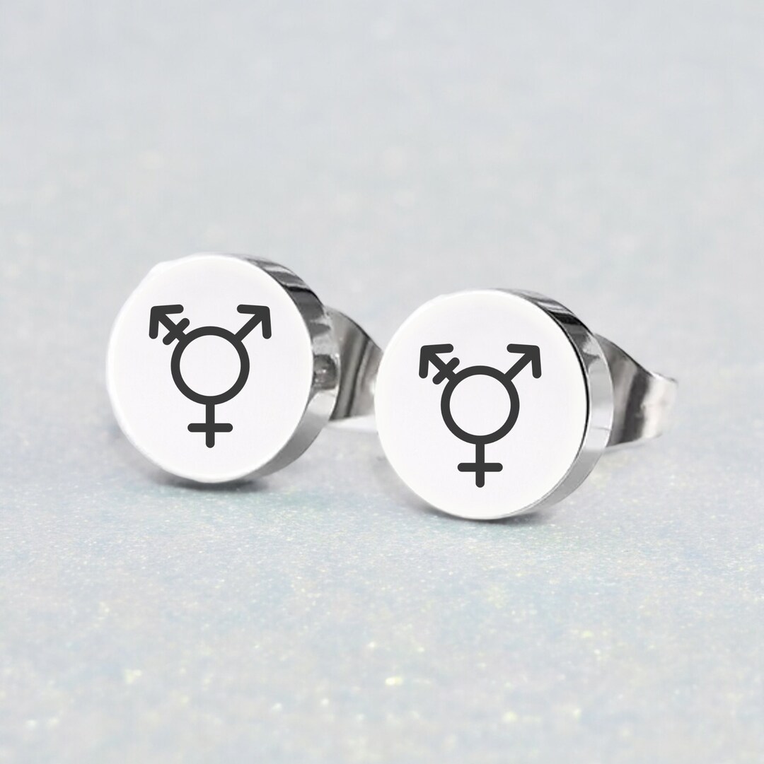 Transgender Stud Earrings, Transgender Jewellery, Transgender Pride ...
