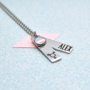 Personalised Transgender Pendant Necklace, Transgender Pride, LGBT ...