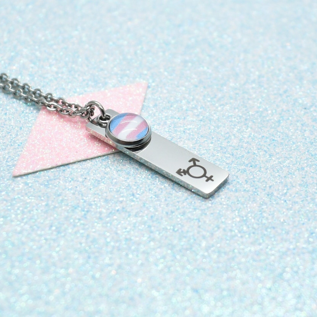 Minimalistic Transgender Pride Necklace, Transgender Jewellery, Pride ...