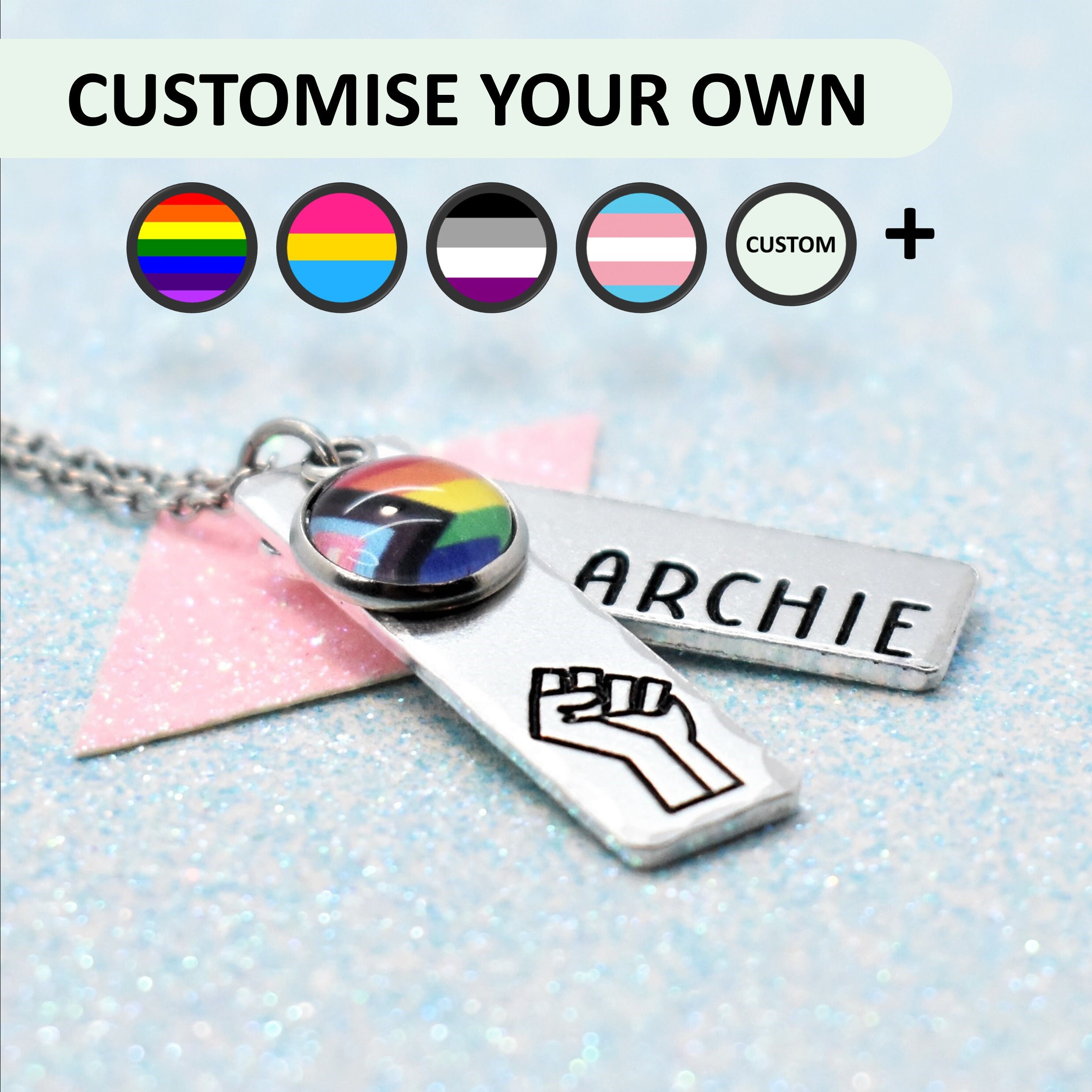 Custom Resist LGBT Pride Necklace Personalised LGBT Activism - Etsy