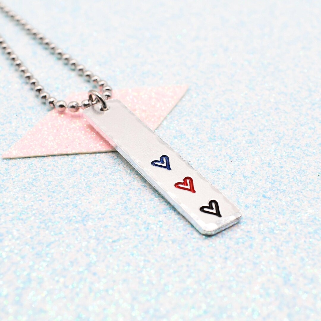Artisan, Pure Heart, Polyamory Pride Necklace - Adjustable Cord - Etsy