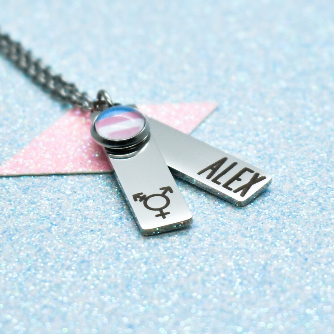 Buy Personalised Transgender Pendant Necklace Transgender Pride Online ...