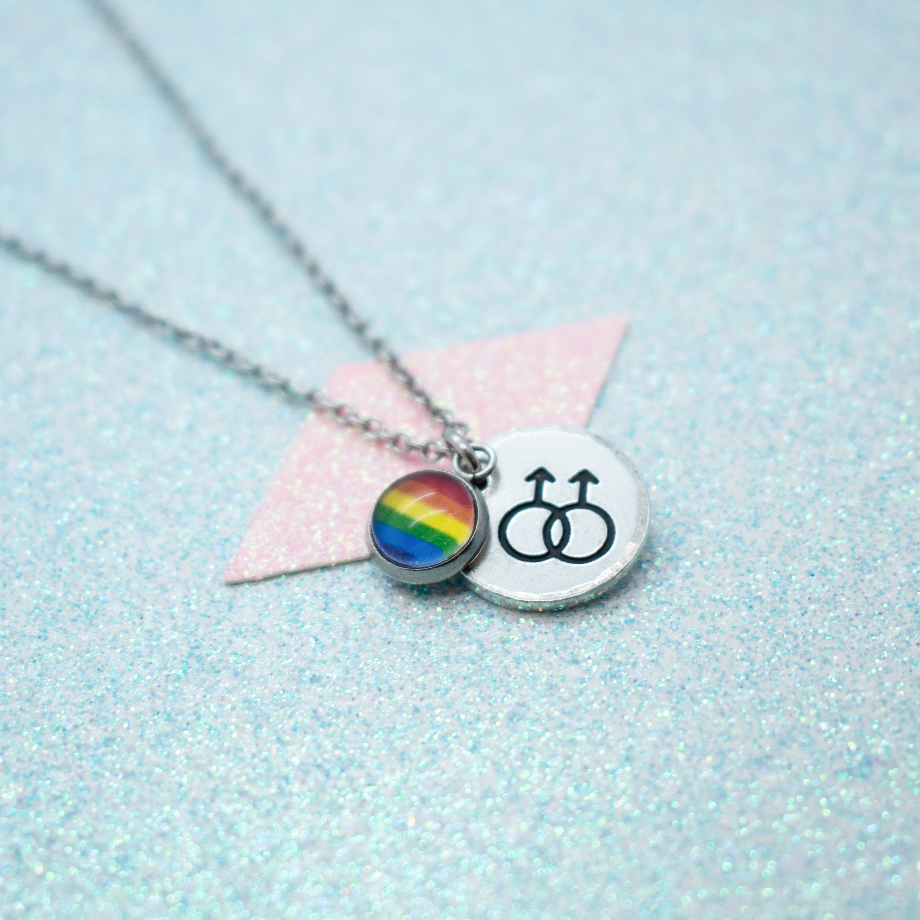 Symbolic Gay Pride Necklace LGBT Necklace Male Love Mars | Etsy