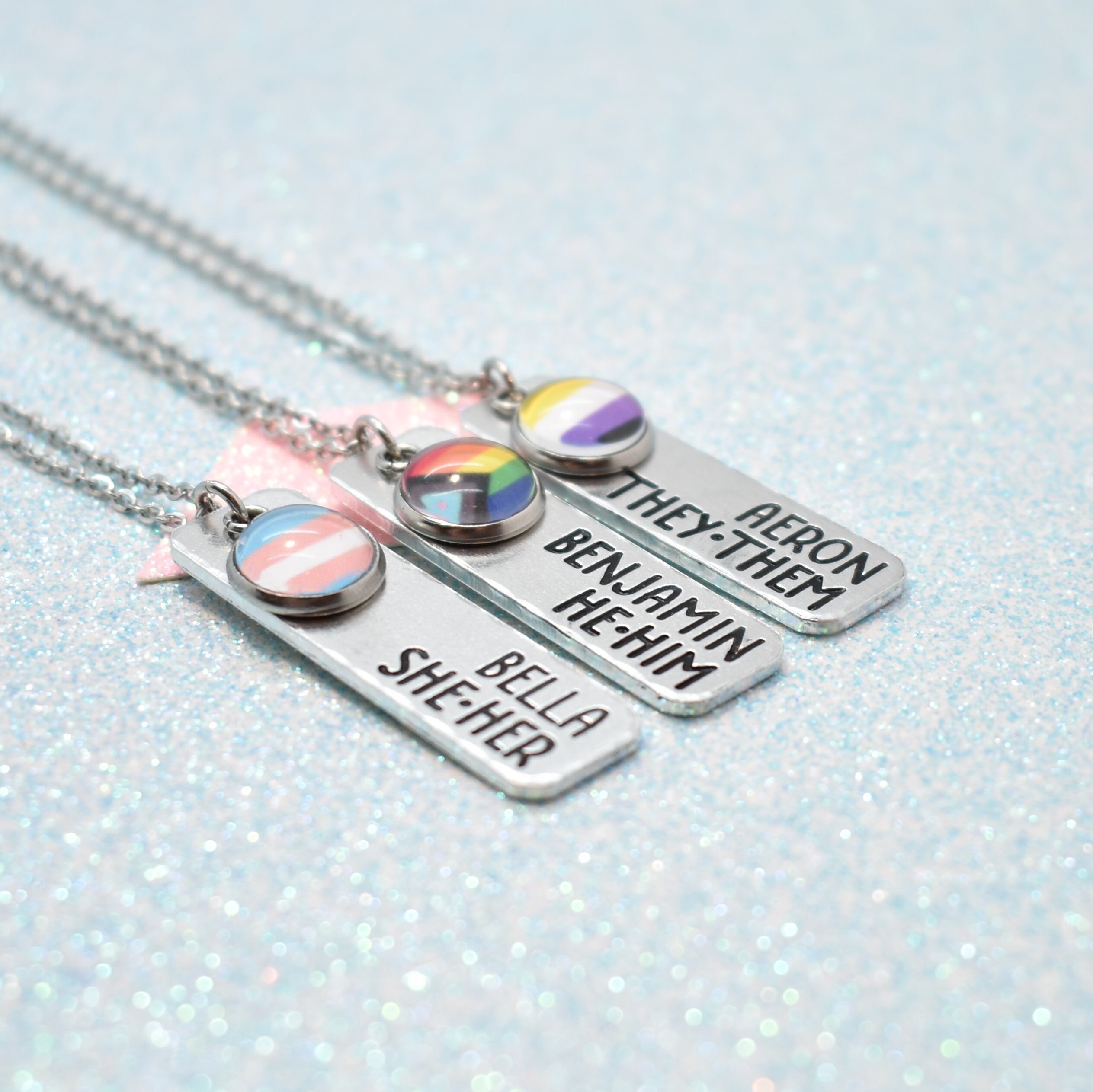 LGBT Identity Pronoun Necklace Transgender Gender Queer Non - Etsy
