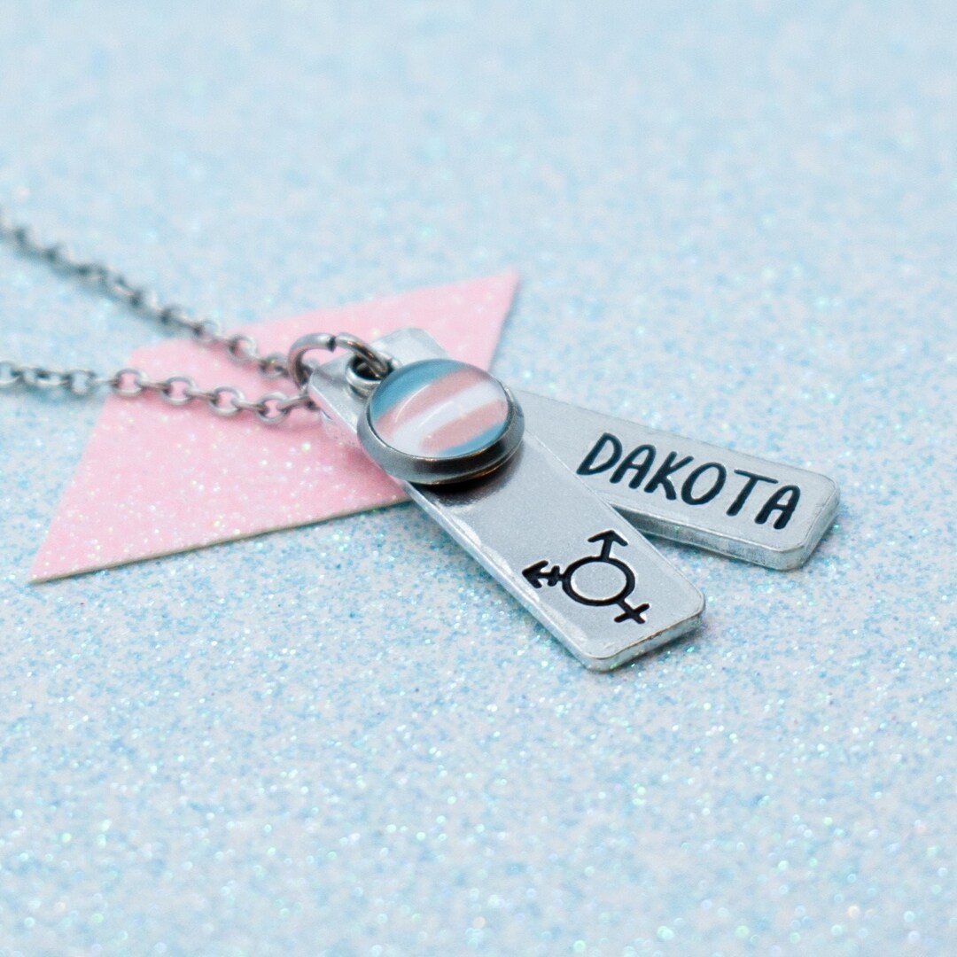 Personalised Transgender Pendant Necklace Transgender Pride - Etsy