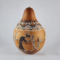 Vintage, Gourd,folk Art, Decorative Gourd, Native American, Navajo ...