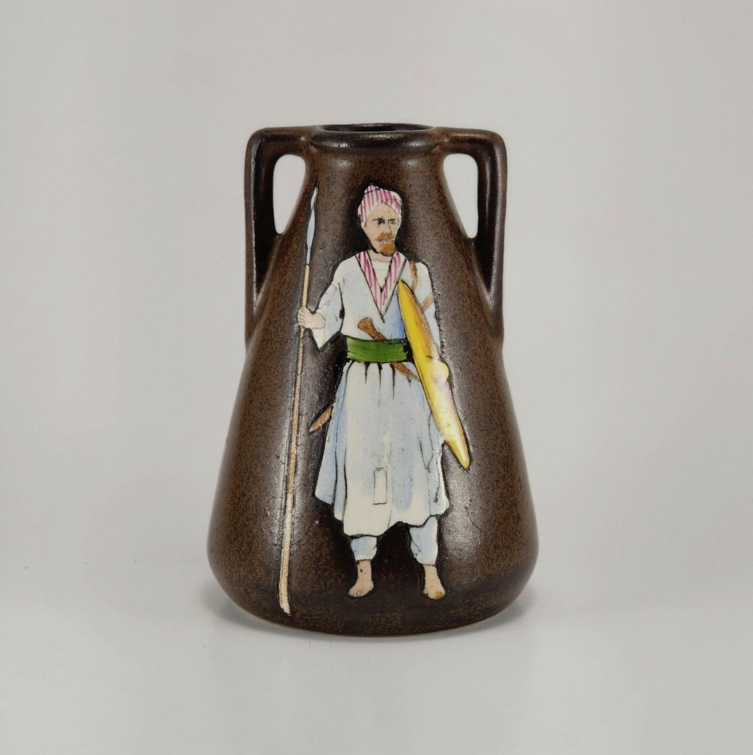 Stellmacher Teplitz Austria Vase Hand Painted Pottery - Etsy