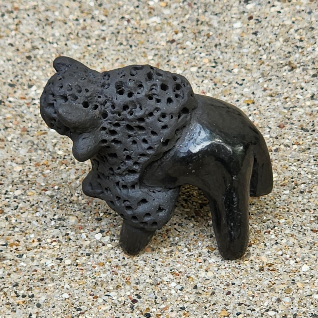 Gutierrez Santa Clara Pottery Bison Blackware Signed by Dorothy and ...