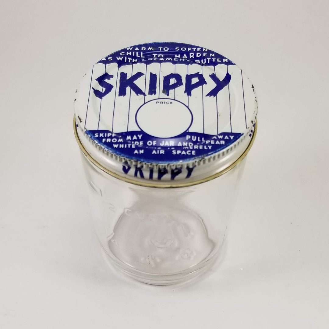 Skippy Peanut Butter Jar Glass Small Size Vintage - Etsy