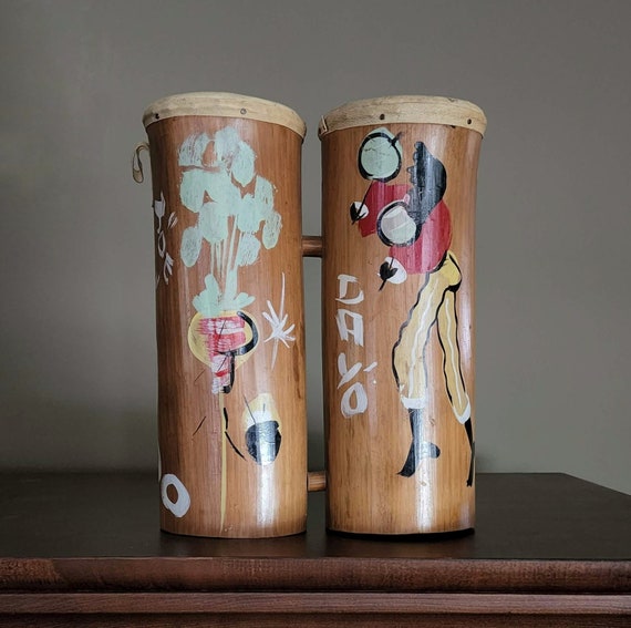 Souvenir Jamaican Bongos Bamboo Dayo Calypso Hand Painted - Etsy
