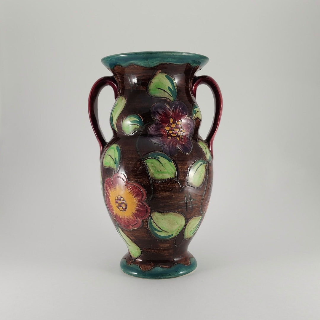 1930s Shorter & Son Medina Period Ware Handled Vase Handcrafted England ...