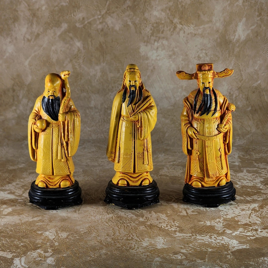 Fu Lu Shou Figurines Blessings Prosperity Longevity Three Star Gods - Etsy