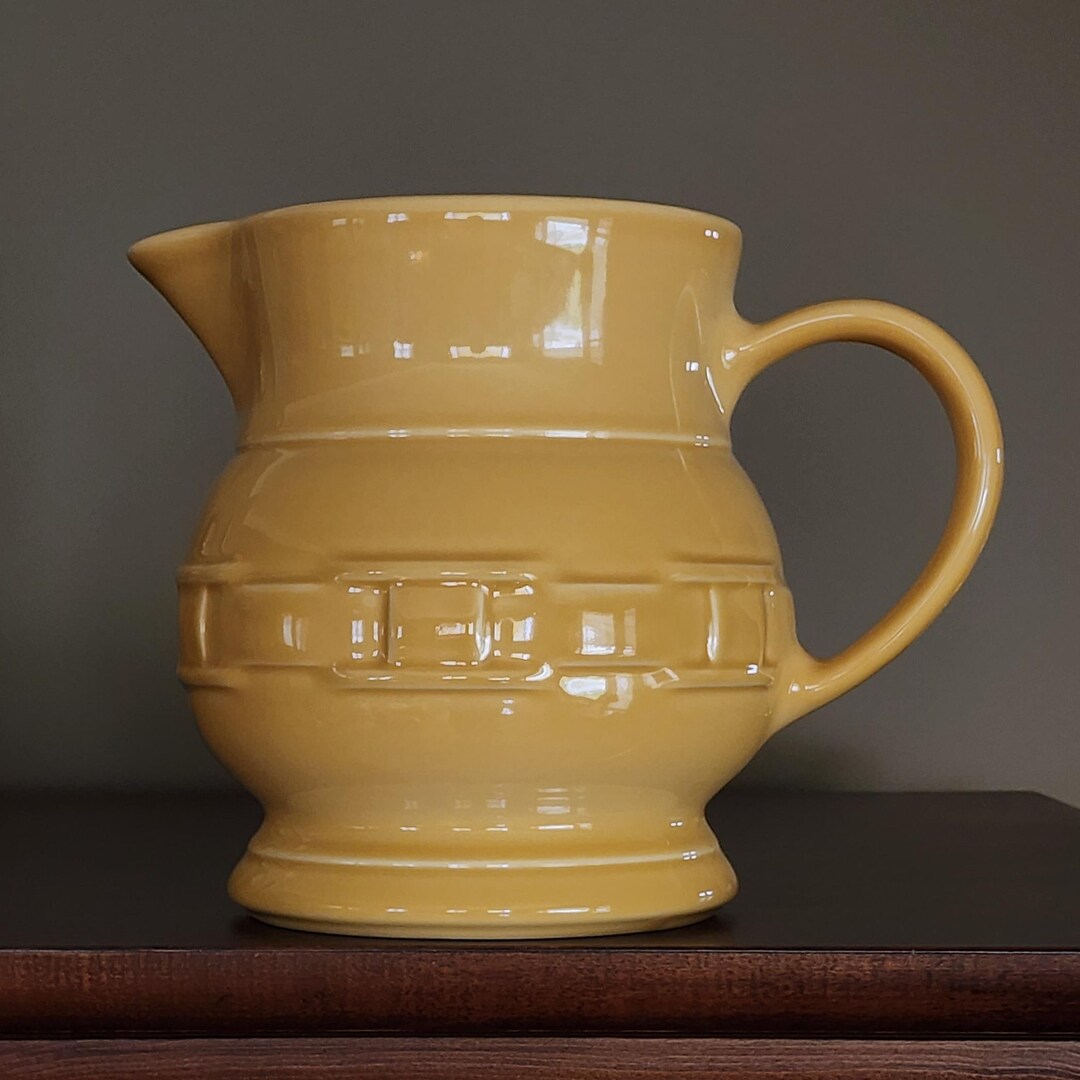 Longaberger Pitcher Woven Traditions Butternut Yellow Vitrified Pottery ...