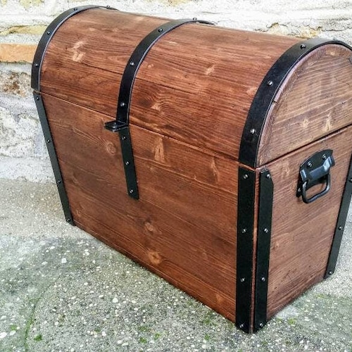 Lockable Large Pirate Treasure Wooden Chest Extra Large Antique Chest ...