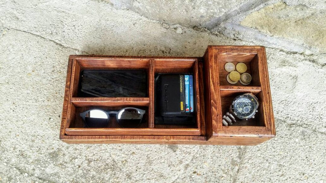 Mens Valet Box With Trays Man Valet Tray Jewelry Box - Etsy