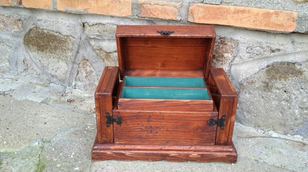 Secret Compartment Box , Antique Wood Box Handmade in Italy , Hidden ...