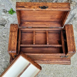 Hidden Compartment Box With Drawers , Reclaimed Wood Jewelry Box ...