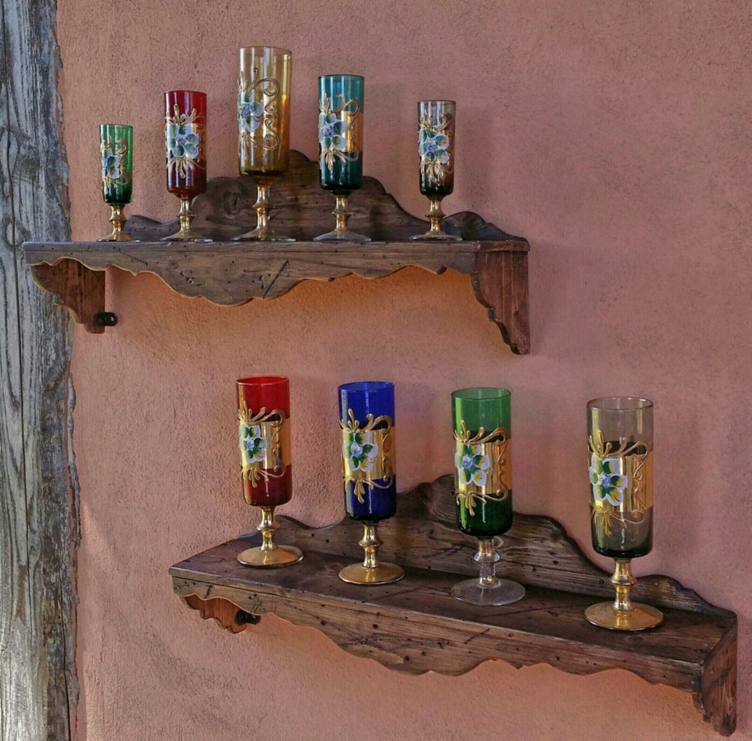 Pair of Italian Shelves Handmade With Old Wood , Italian Rustic Style ...