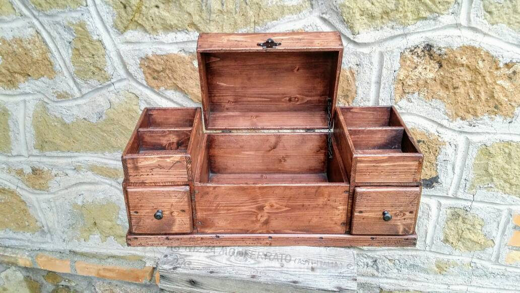 Wood Storage Box Reclaimed Wood Chest of Drawers Jewelry | Etsy