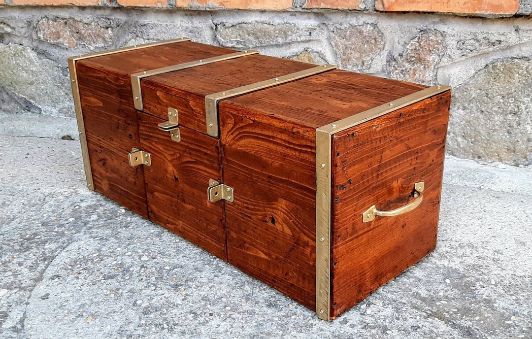 Wooden Chest With Drawers and Trays 100% Handmade in Italy , Reclaimed ...