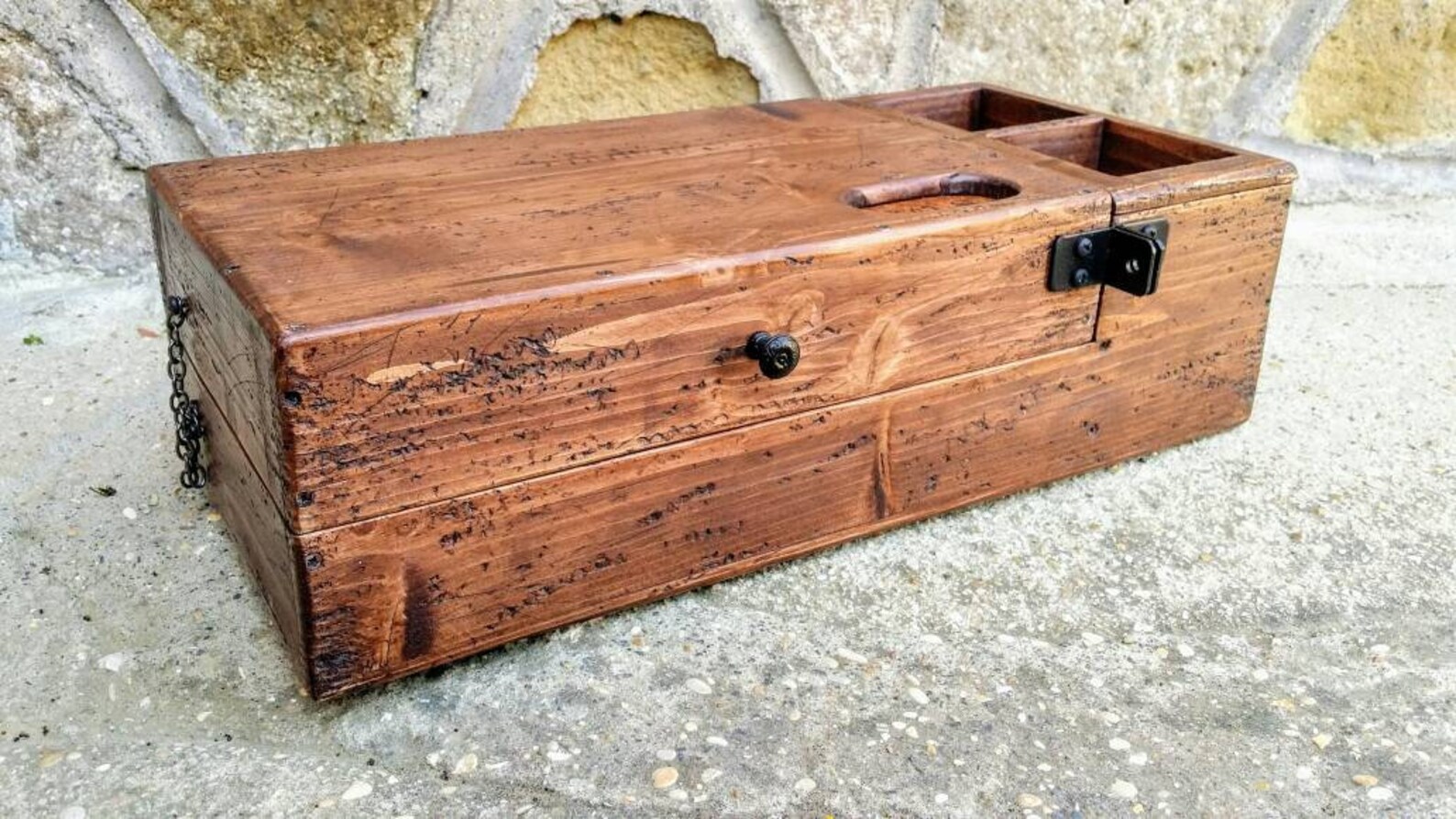 Personalized Men's Valet Box , Wooden Watch Box , Rustic Jewelry Box ...