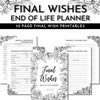 Final Wishes End of Life Planner | Last Will and Testament | Funeral ...