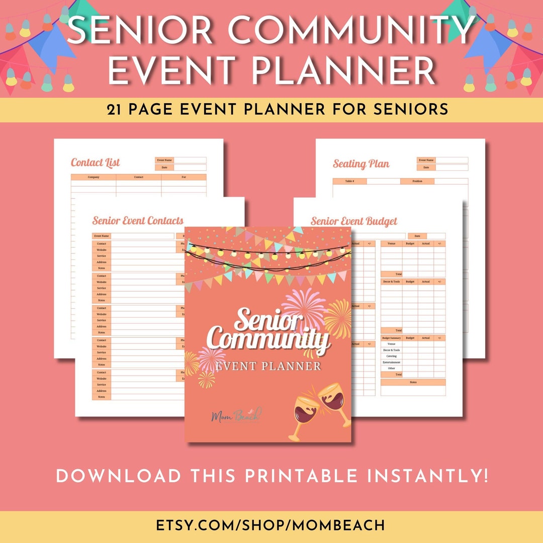 Senior Community Event Planner - 21 Page Printable - Event Planning ...