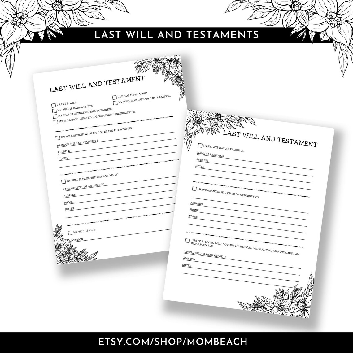 Final Wishes End of Life Planner | Last Will and Testament | Funeral ...