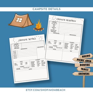 The Ultimate Camping Planner | Campsite Details | Camping Log | Camping ...