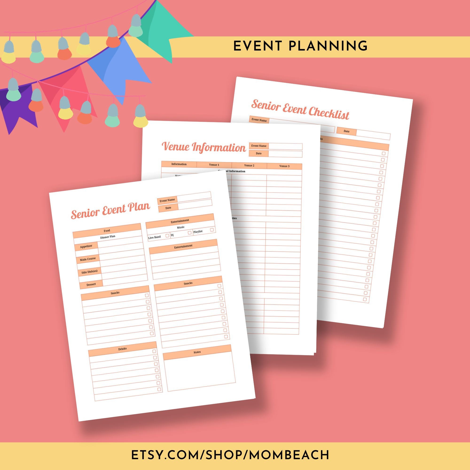 Senior Community Event Planner - 21 Page Printable - Event Planning ...