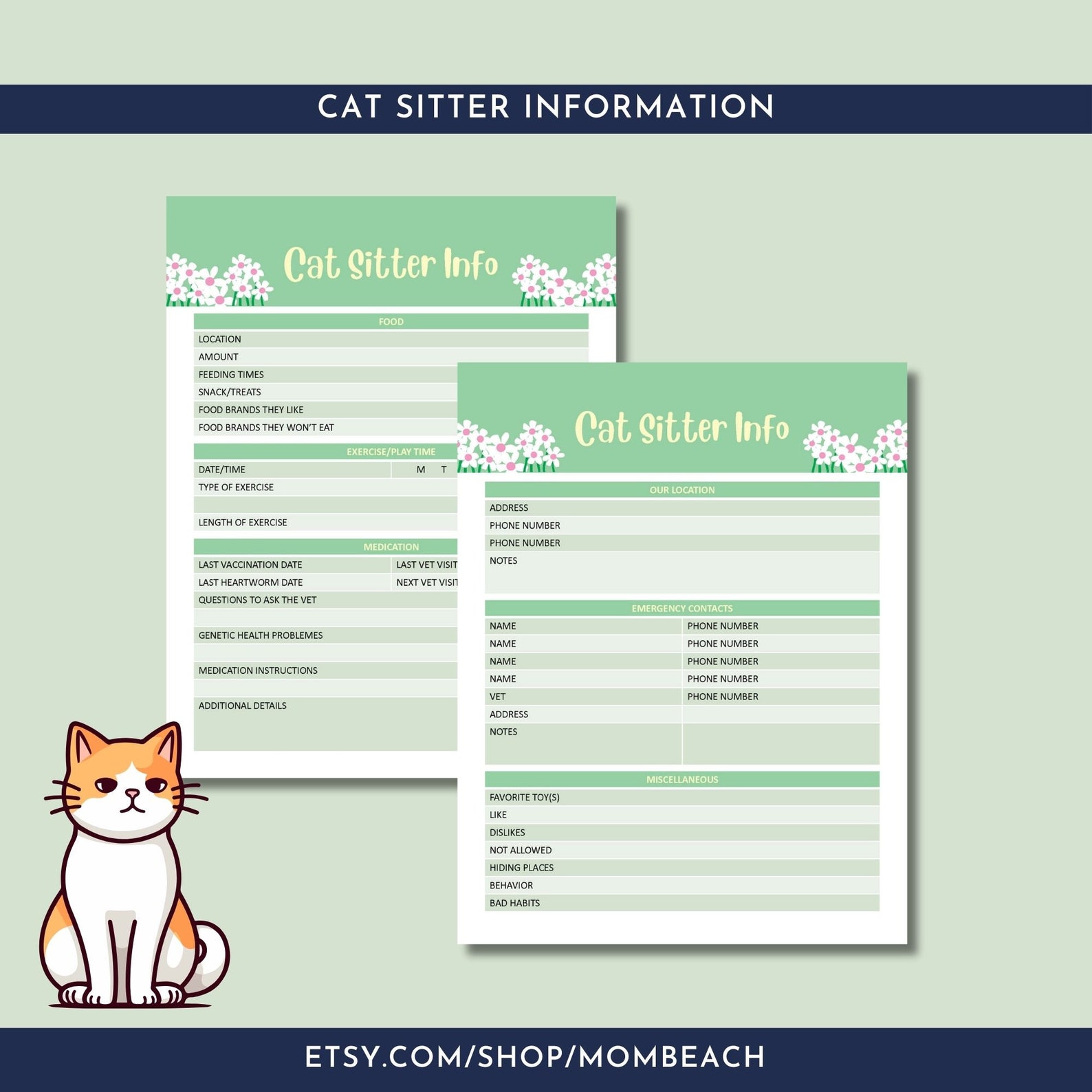 Purr-fect Wellness Cat Care Planner | Pet Cat Information | Cat Vet ...