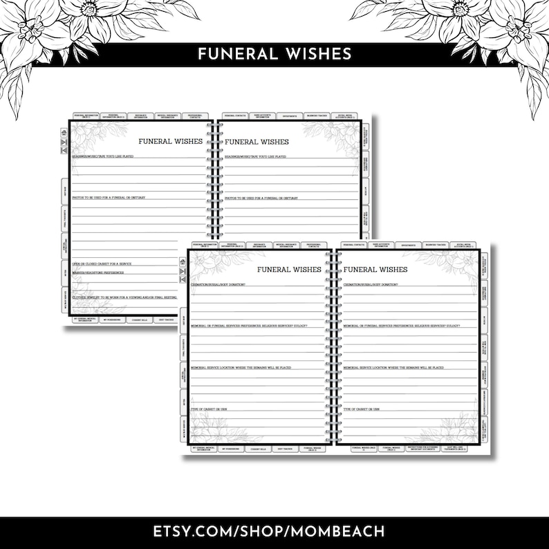 Final Wishes End of Life Digital Planner | Last Will and Testament ...
