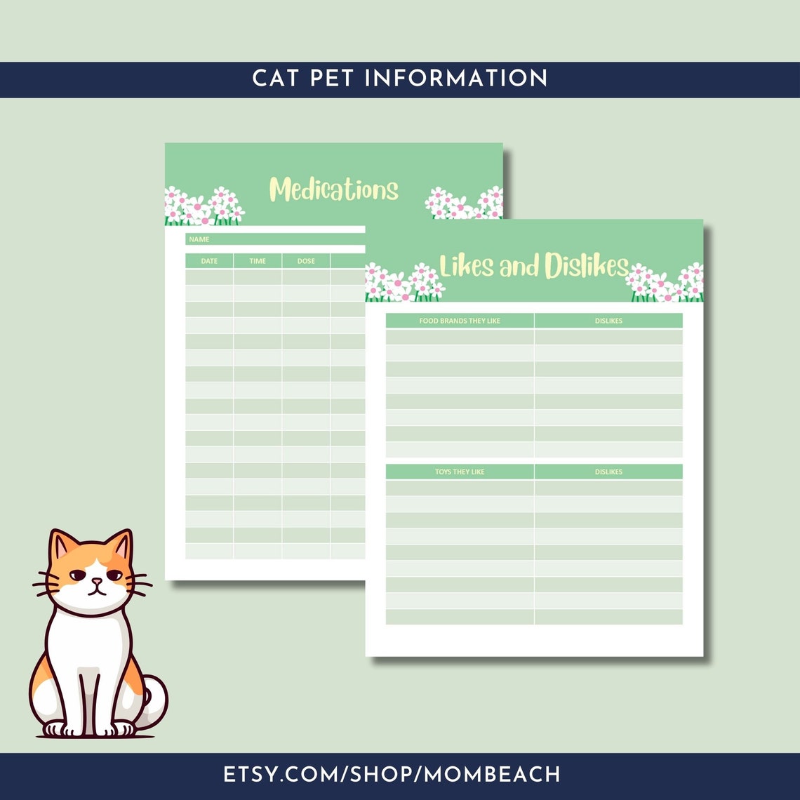 Purr-fect Wellness Cat Care Planner | Pet Cat Information | Cat Vet ...