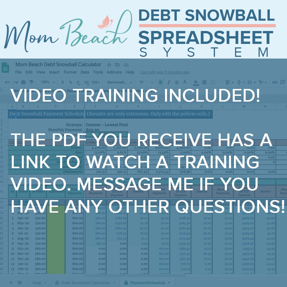 Debt Snowball Calculator Spreadsheet (google Sheets) | Debt Snowball ...