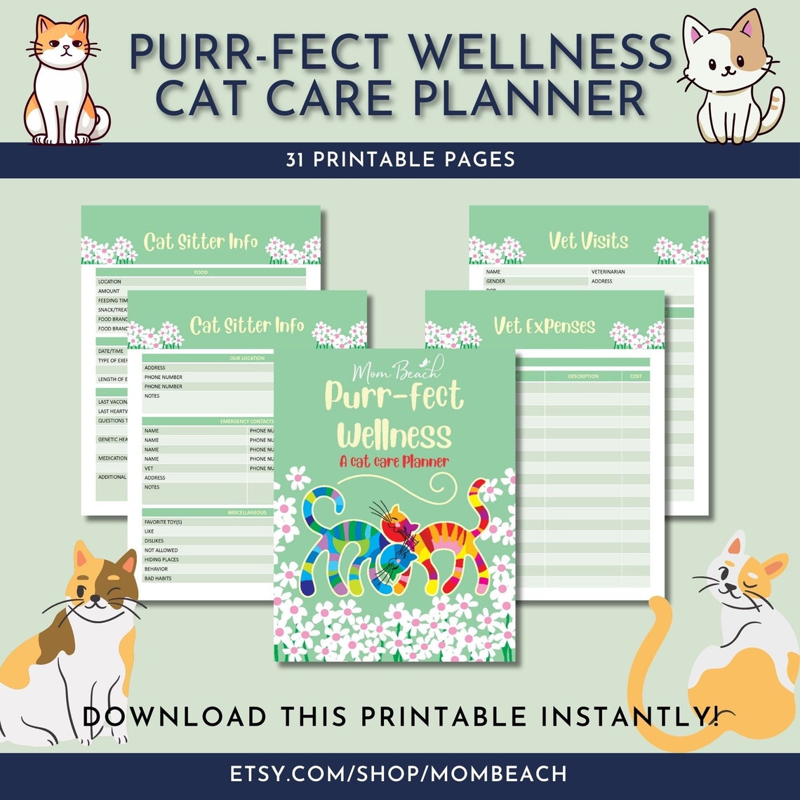 Purr-fect Wellness Cat Care Planner | Pet Cat Information | Cat Vet ...
