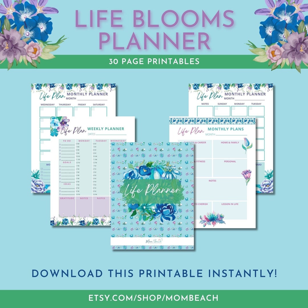 Life Blooms Planner | Life Planner | Life Health Financial Goals | Life ...