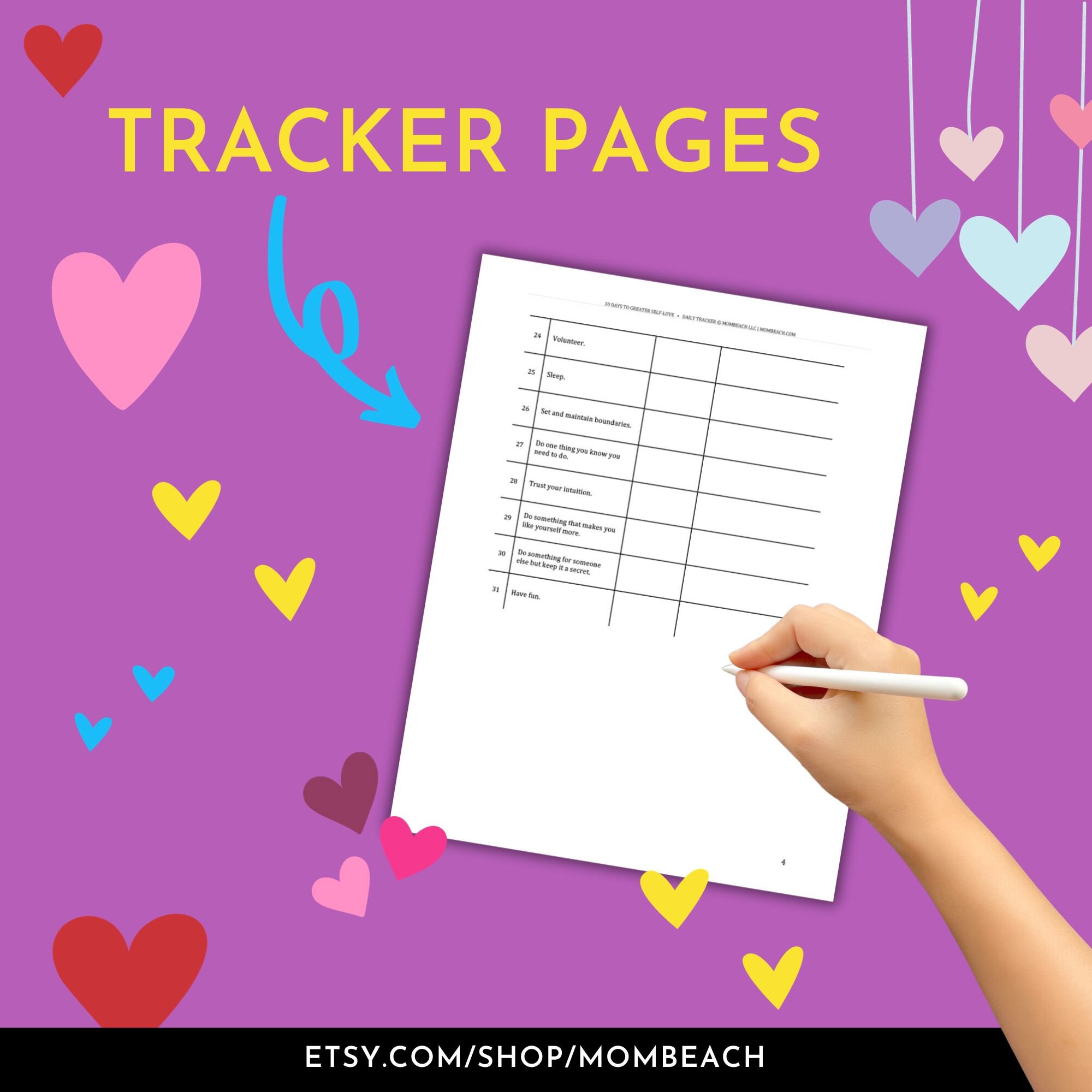 30 Days to Greater Self-love Tracker - 4 Page Printable - 8.5 X 11 ...