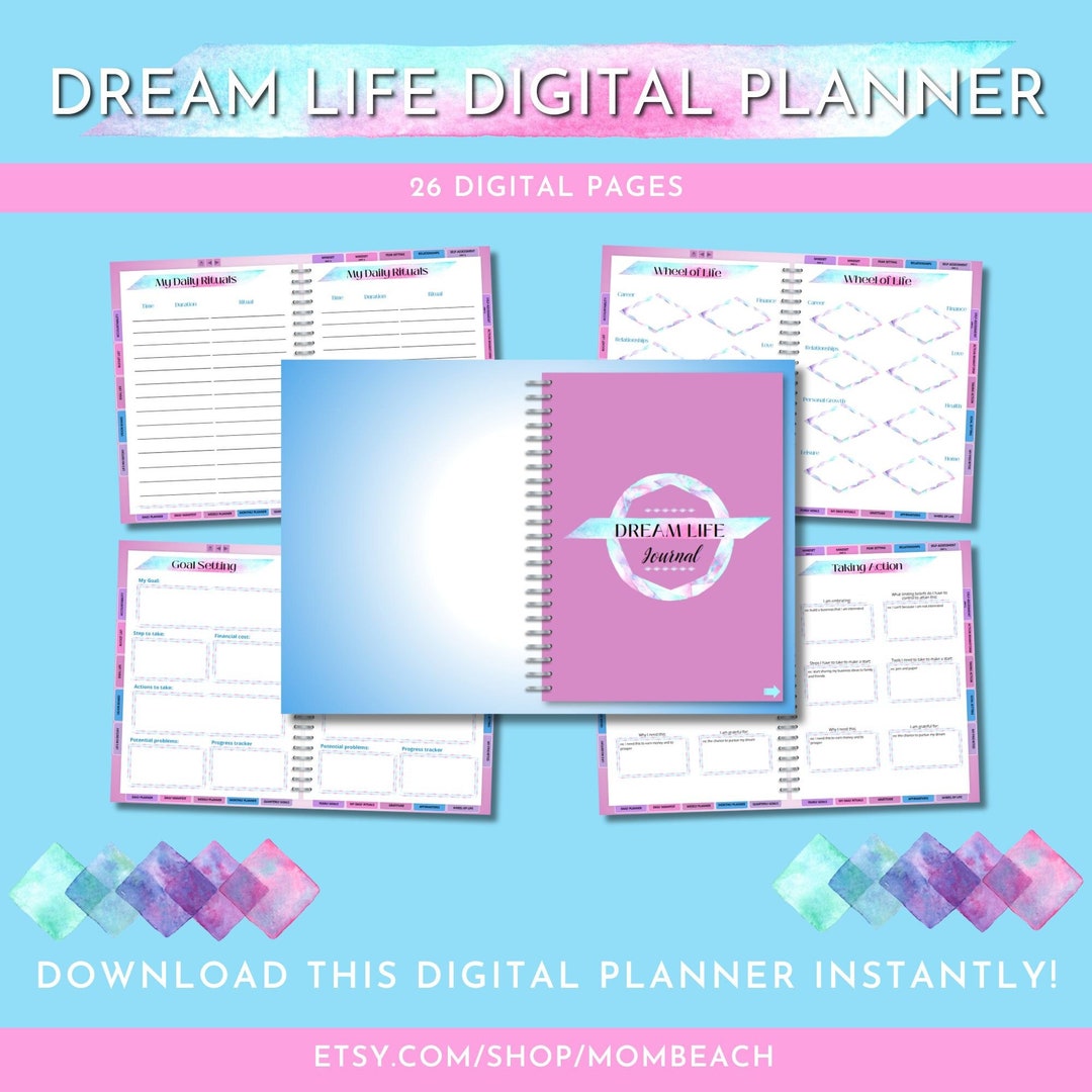 Dream Life Digital Planner | Vision Board | Self- Assessment | Goal ...