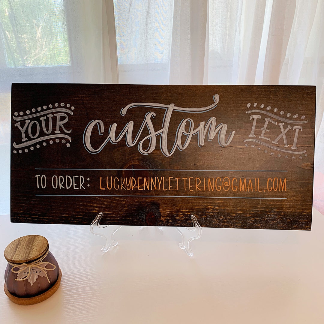 Custom Wood Sign Shop Signage Hand-lettered Painted Stained - Etsy