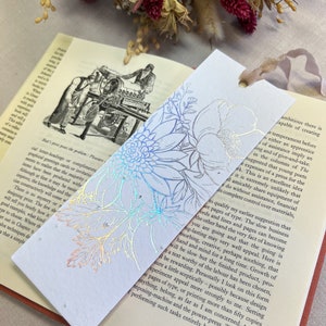 Seeded Paper Foil Bookmarks | Gift for Her | Eco-friendly | Holographic ...