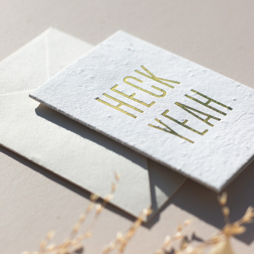 Heck Yeah Cards Set of 10 | Greeting Card | Foil Notecards | Enclosure ...