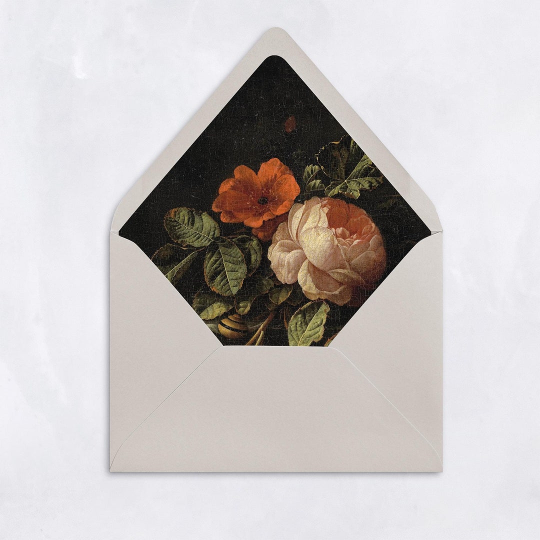 Bright Painted Floral Envelope Liner • colorful Liners, Painterly ...