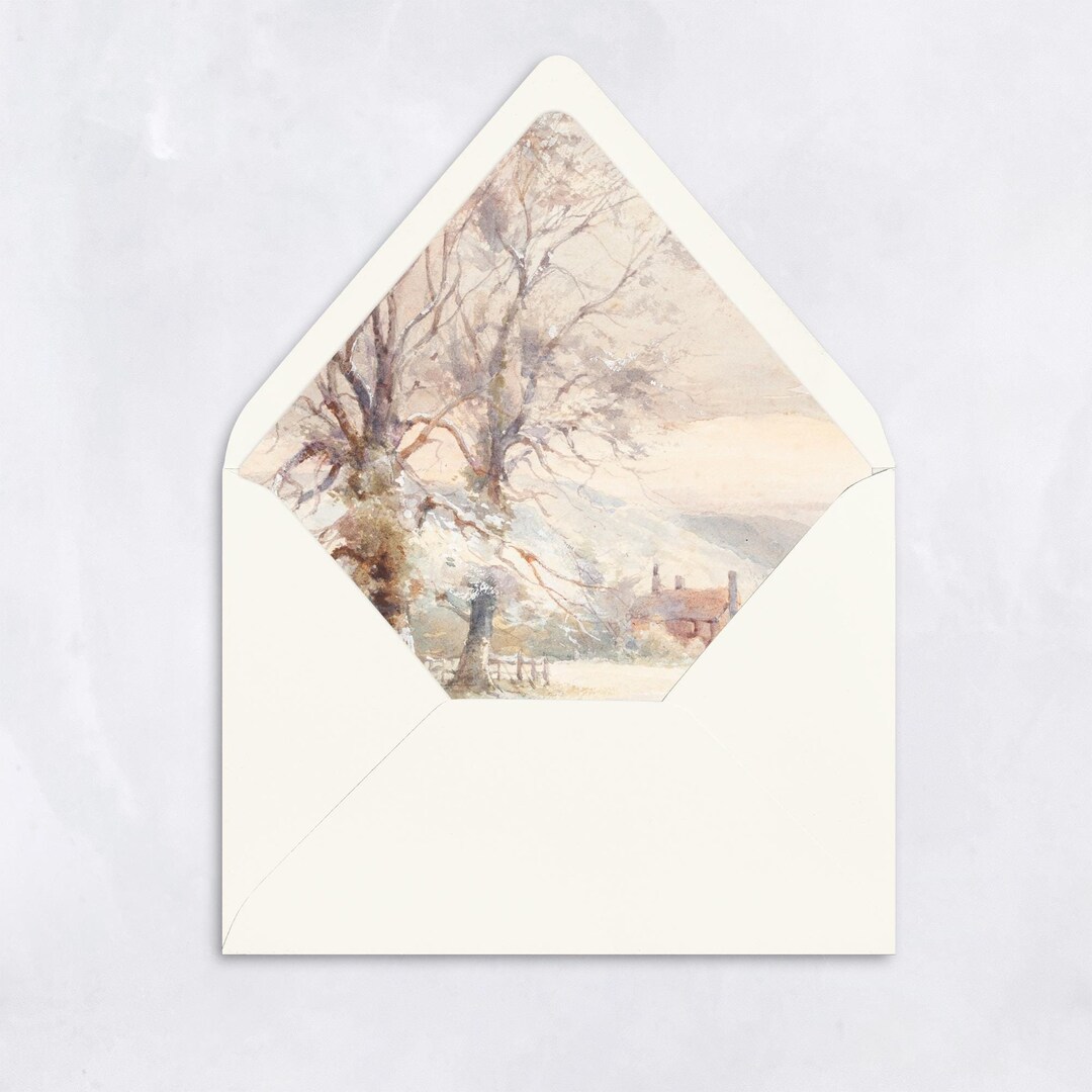 Snowy Winter Holiday Envelope Liners • DIY Xmas Cards, DIY Holiday Card ...