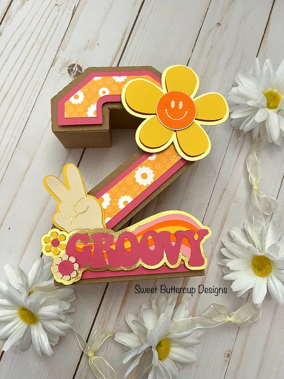Groovy 3D Letter or Number Retro Party Theme One Groovy - Etsy