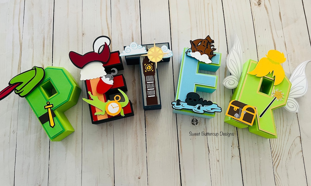 Neverland 3D Letters, Neverland Centerpieces, Neverland Letter Art ...