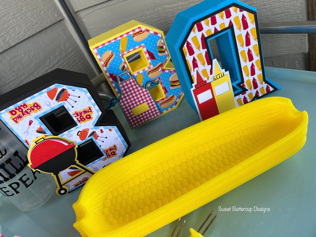 BBQ 3D Free Standing Letters, Barbecue Party Centerpiece, Bbq Party ...